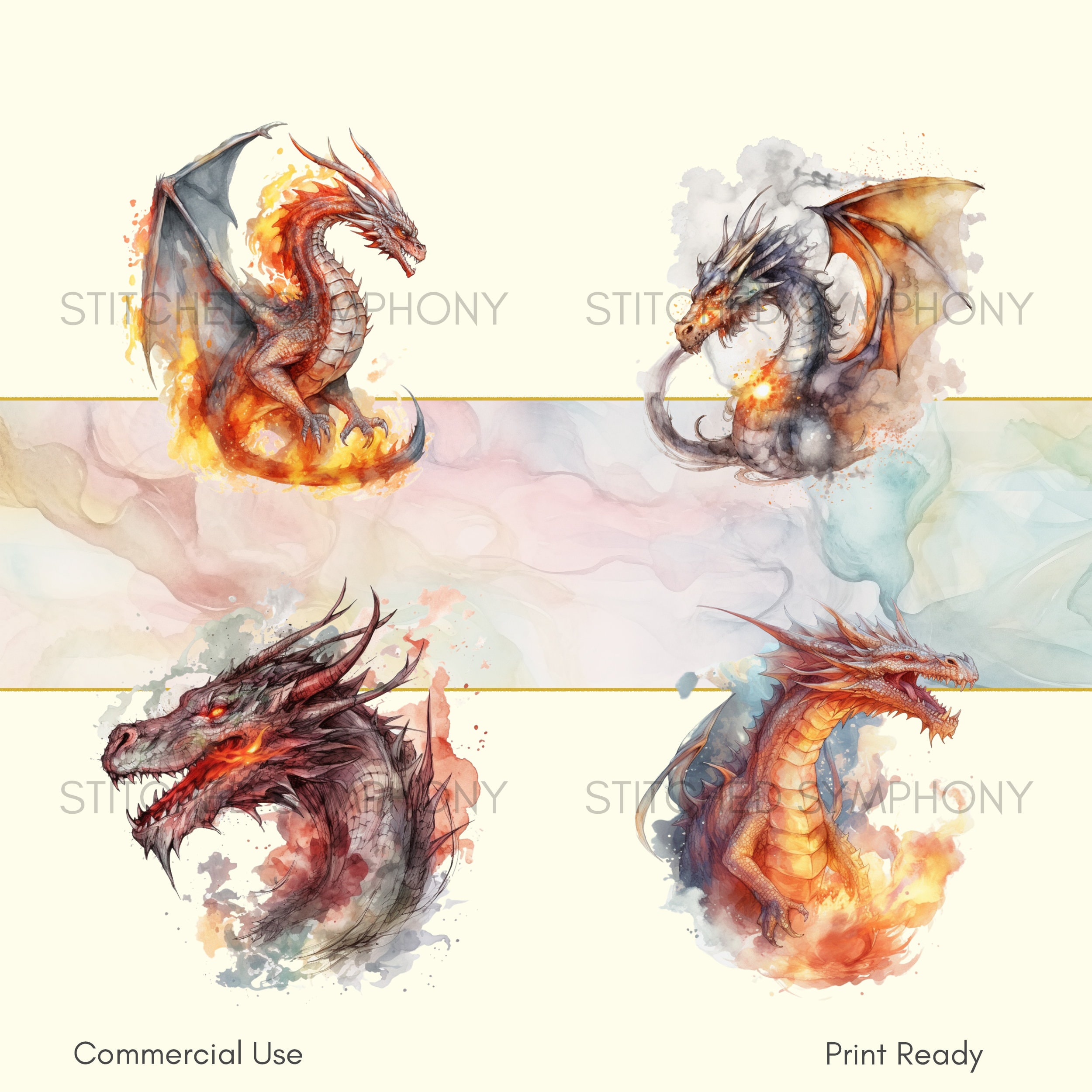 Fire Dragons Clipart Dragon Clipart, Fantasy Clipart, Scrap Book ...