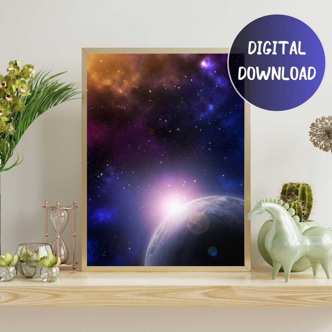 Galaxy Printable Wall Art Digital, Abstract Space Print, Digital ...