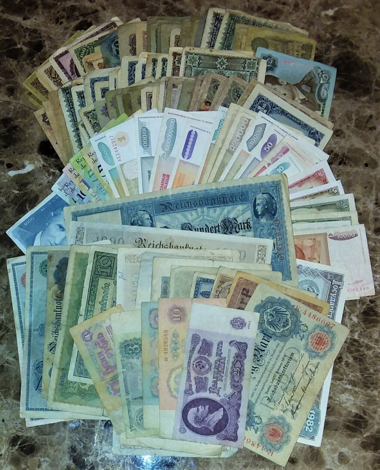 Mixed Lot 20 DIFFERENT World Paper Money BANKNOTES CURRENCY Foreign Cir ...