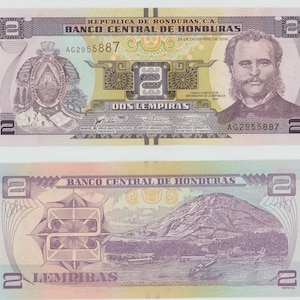 1 BUNDLE 100 Pcs Bank Notes HONDURAS 2 Lempiras UNCIRCULADED 2016 Cash ...