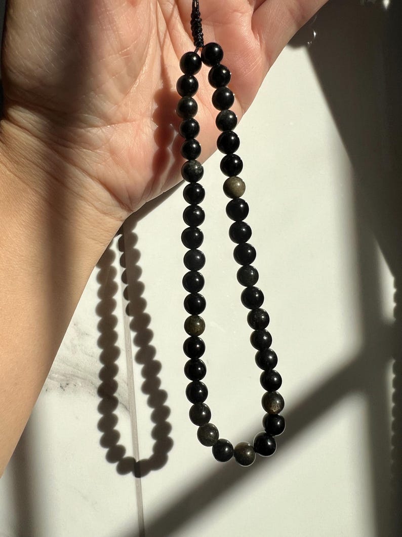 Obsidian Stone Beaded Wrist Strap, Black Phone Wrist Strap, Camera ...