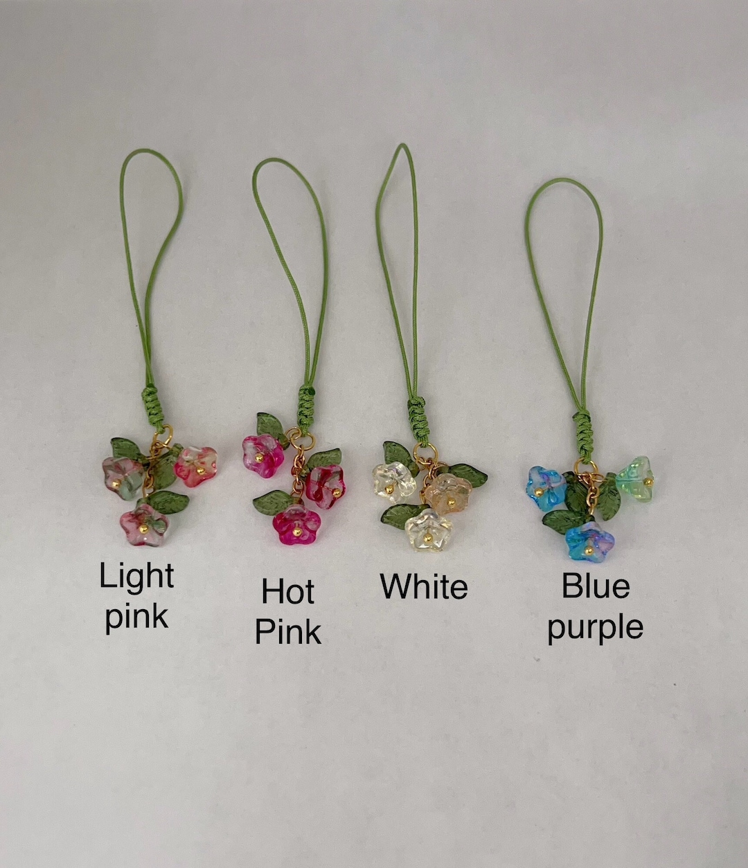Flower Phone Charm, Cute Small Flower Charms, Flower Bag Charms, Glass ...