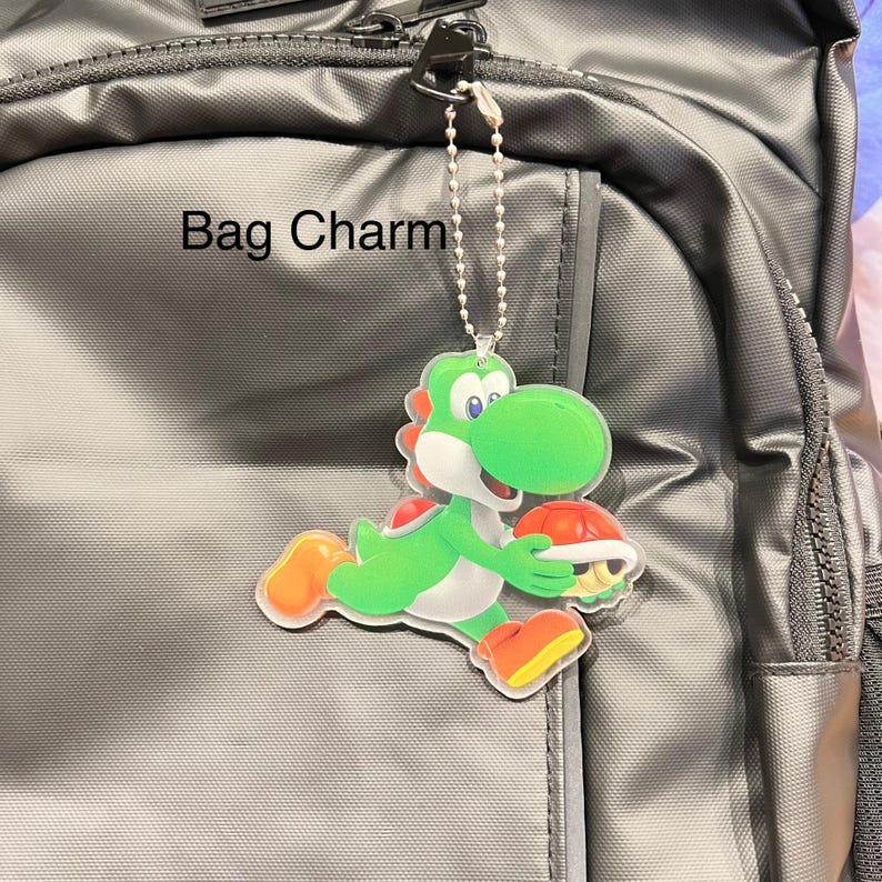 Super Mario Ornament Charms, Yoshi Charm, Super Mario Charm, Super ...