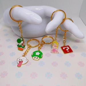 Super Mario Keychains, Boo Keychain, Princess Peach Charm, Toad Charm ...