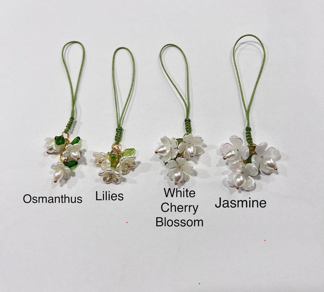 Flowers Phone Charm, Flower Charm, Foral Keychain Charm, Flowers Bag ...