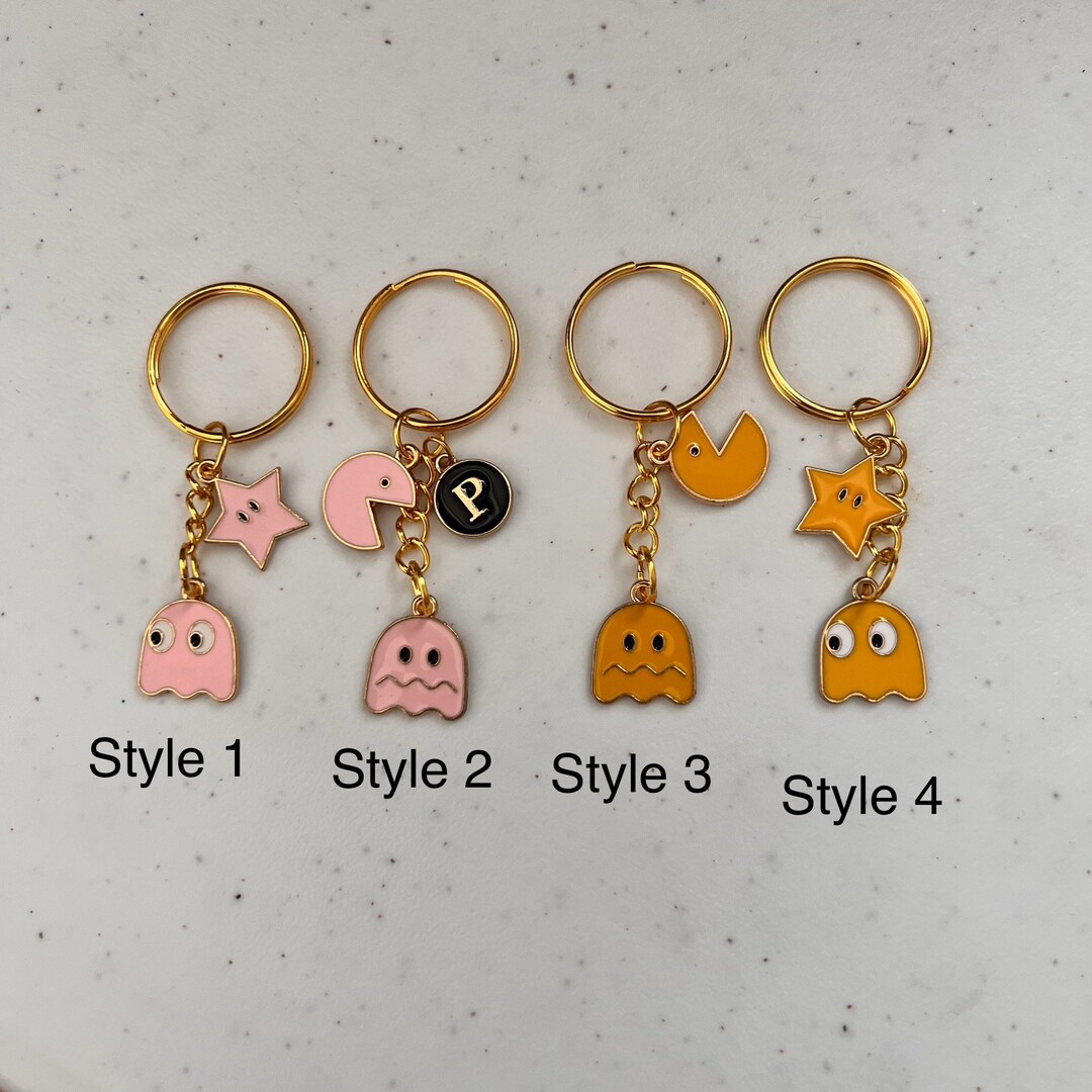 Pac-man Keychain, Personalized Keychain, Video Game Character Keychain ...
