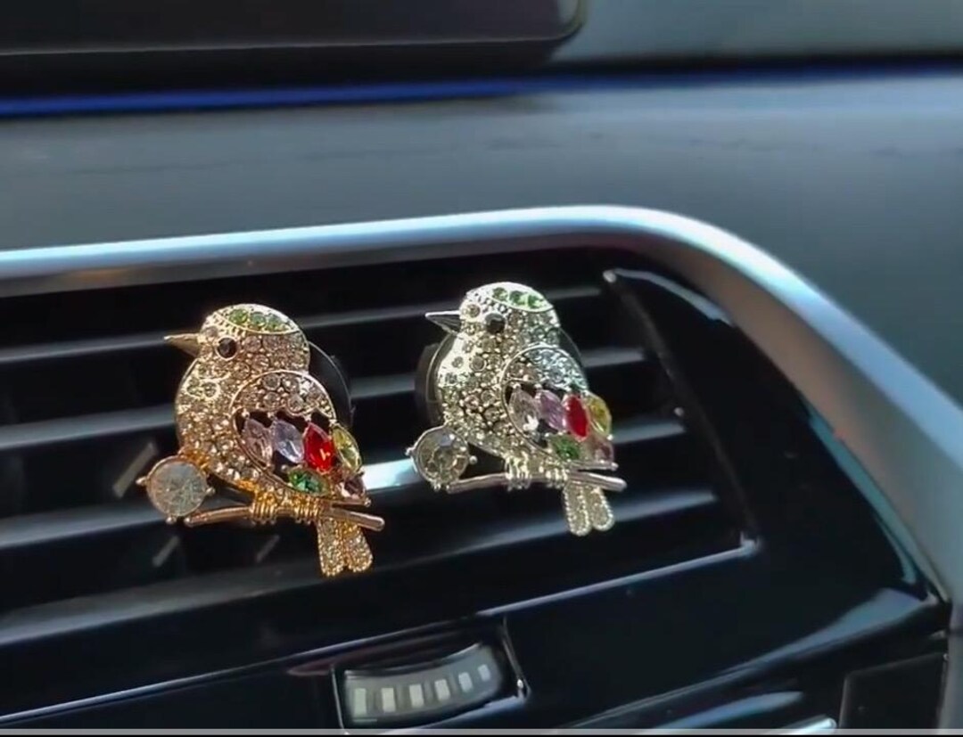 Bird Car Clip, Bird Car Decorator, Rhinestones Bird Car Air Vent Clip ...