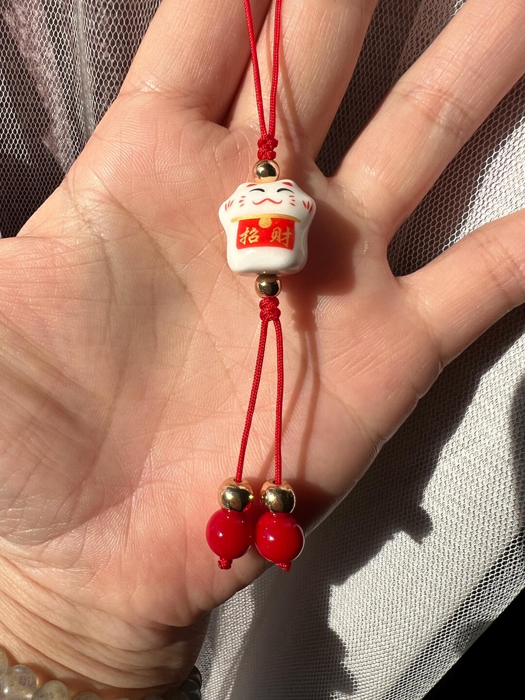 Lucky Cat Charm, Money Cat Charm, Maneki Neko Charm, Lucky Phone Charm ...