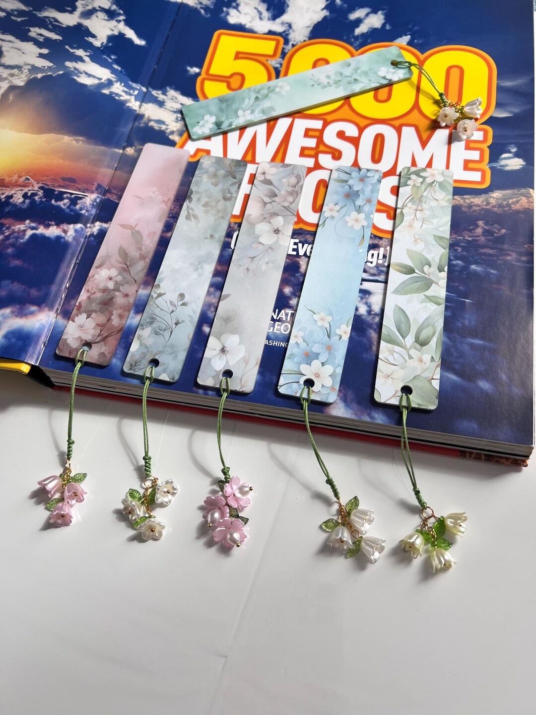 Floral Bookmarks, Personalized Bookmarks, Gift Idea for Readers, Gift ...