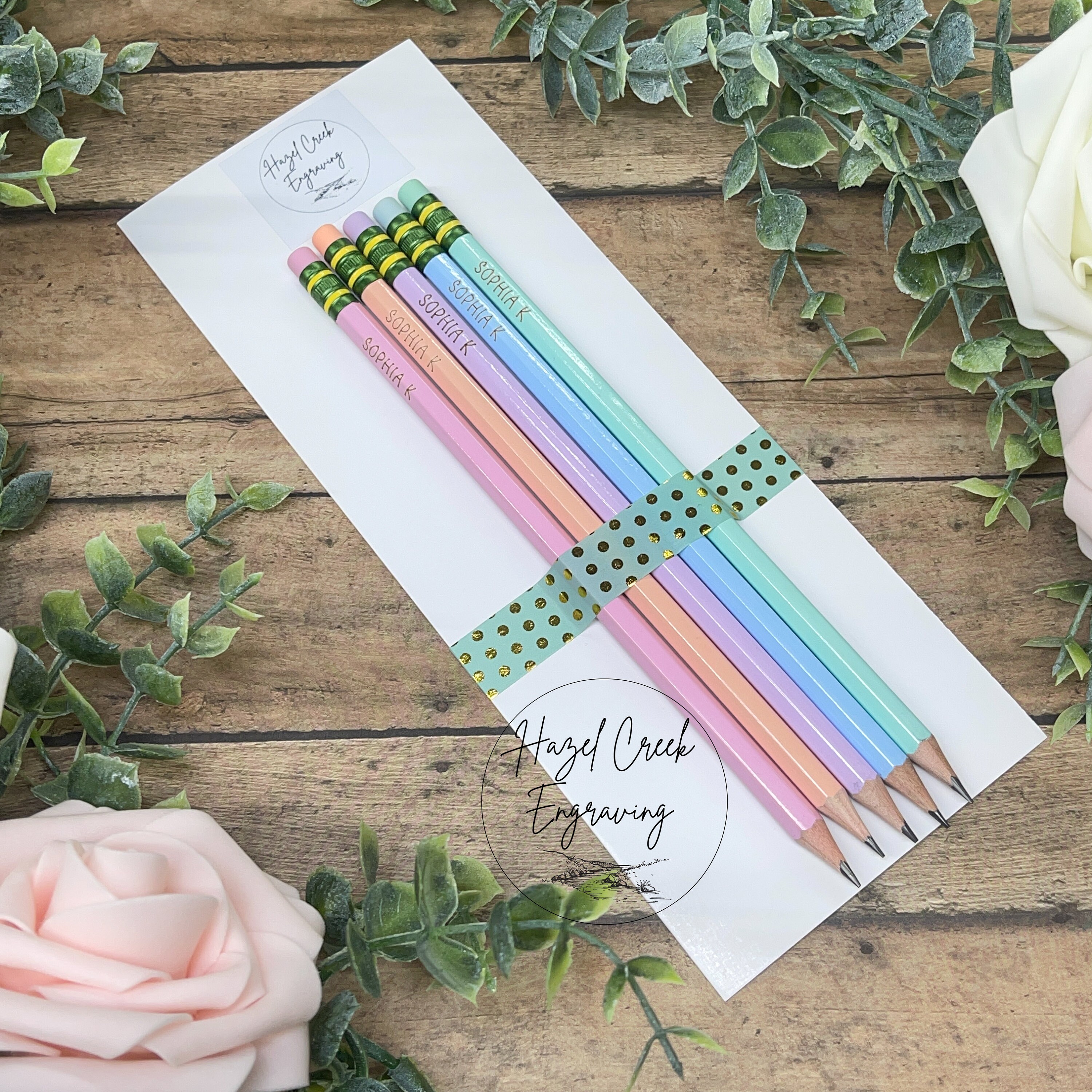 Personalized Pencils Rainbow Personalized 2 Pencils - Etsy