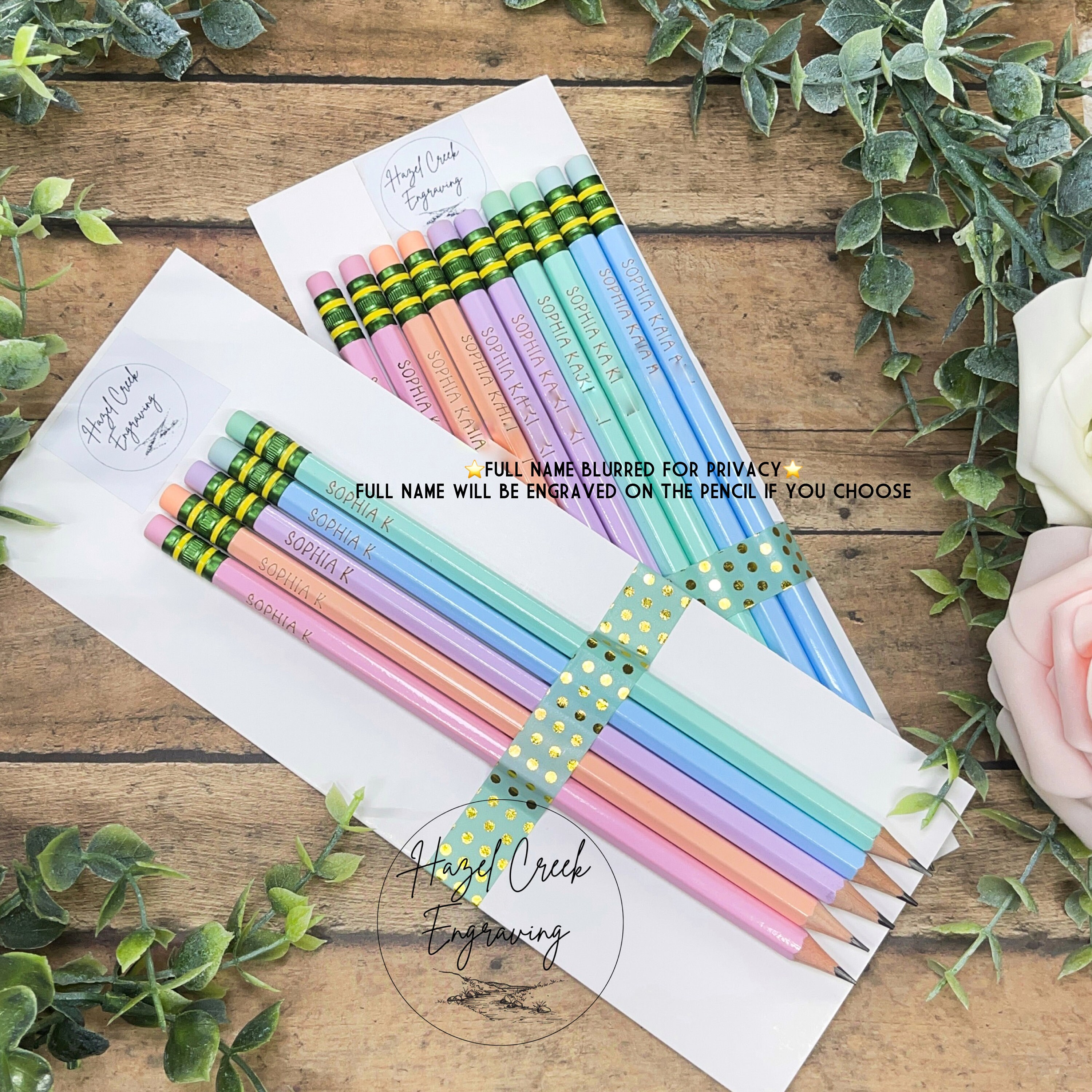 Personalized Pencils, Rainbow Personalized 2 Pencils, Ticonderoga ...