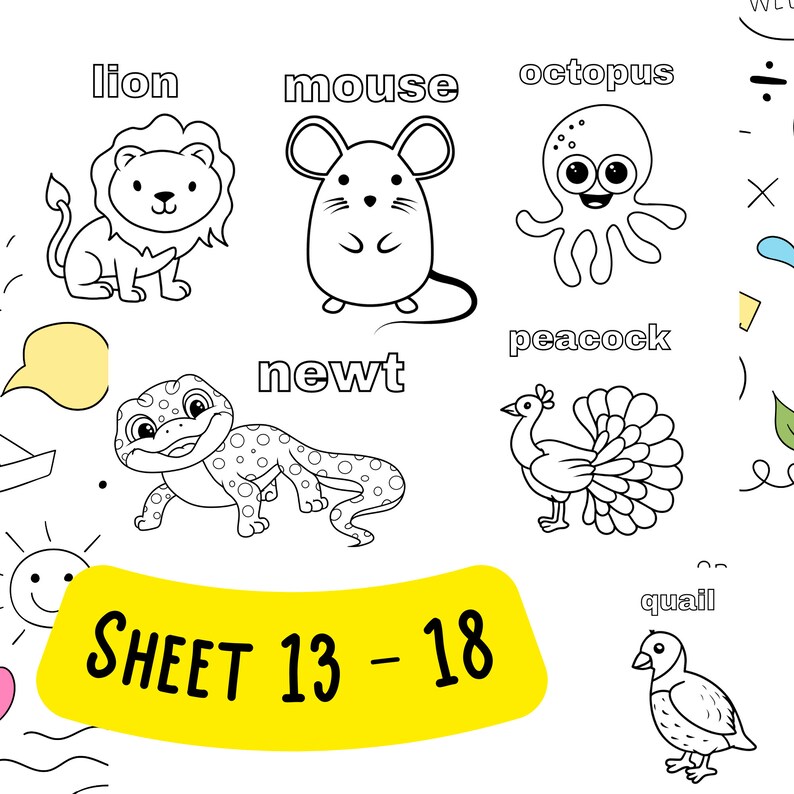 Alphabet Animal Coloring Pages, Printable Coloring Sheets, Coloring ...