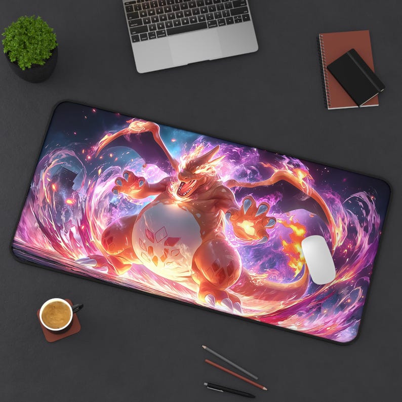 Gigantamax Charizard Desk Mat | Fire Dragon Gaming Mouse Pad | Anime ...