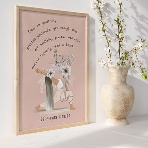 Self-care Habits Poster Self-care Poster Positive Self-talk - Etsy