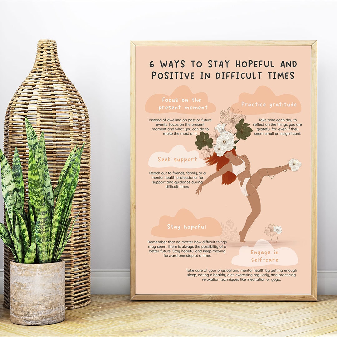 Stay Hopeful and Positive in Difficult Times Poster Self-care - Etsy