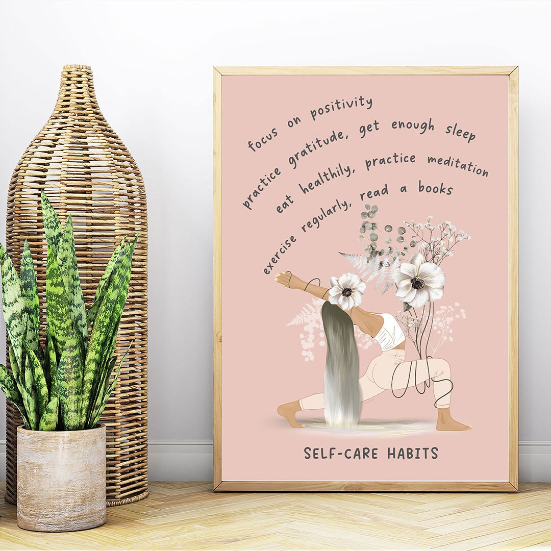 Self-care Habits Poster Self-care Poster Positive Self-talk - Etsy