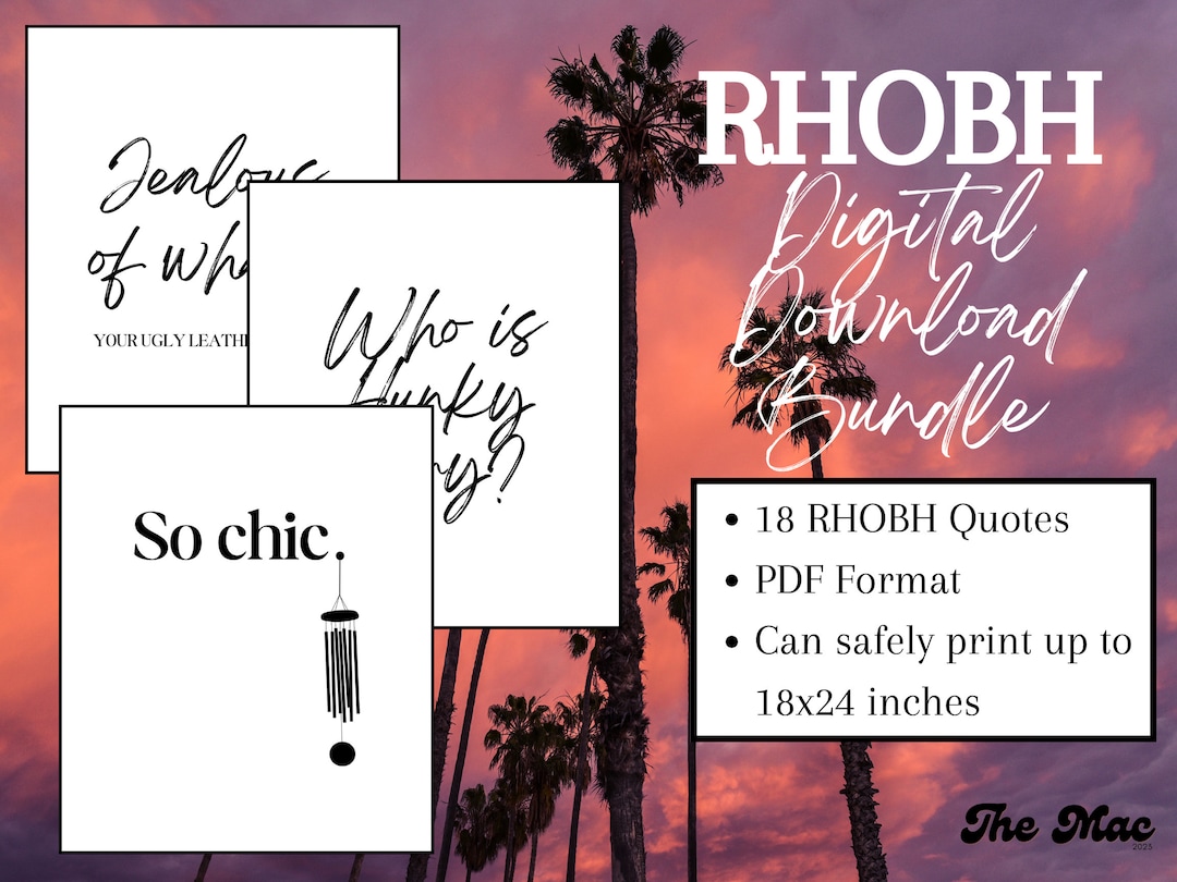 RHOBH Iconic Quotes Bundle Digital Download. Beverly Hills Housewives ...