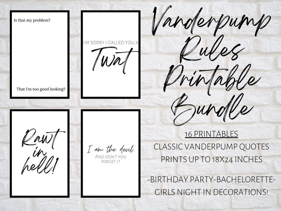 Vanderpump Rules Party Printables. Bravo Party Printables. Vanderpump ...