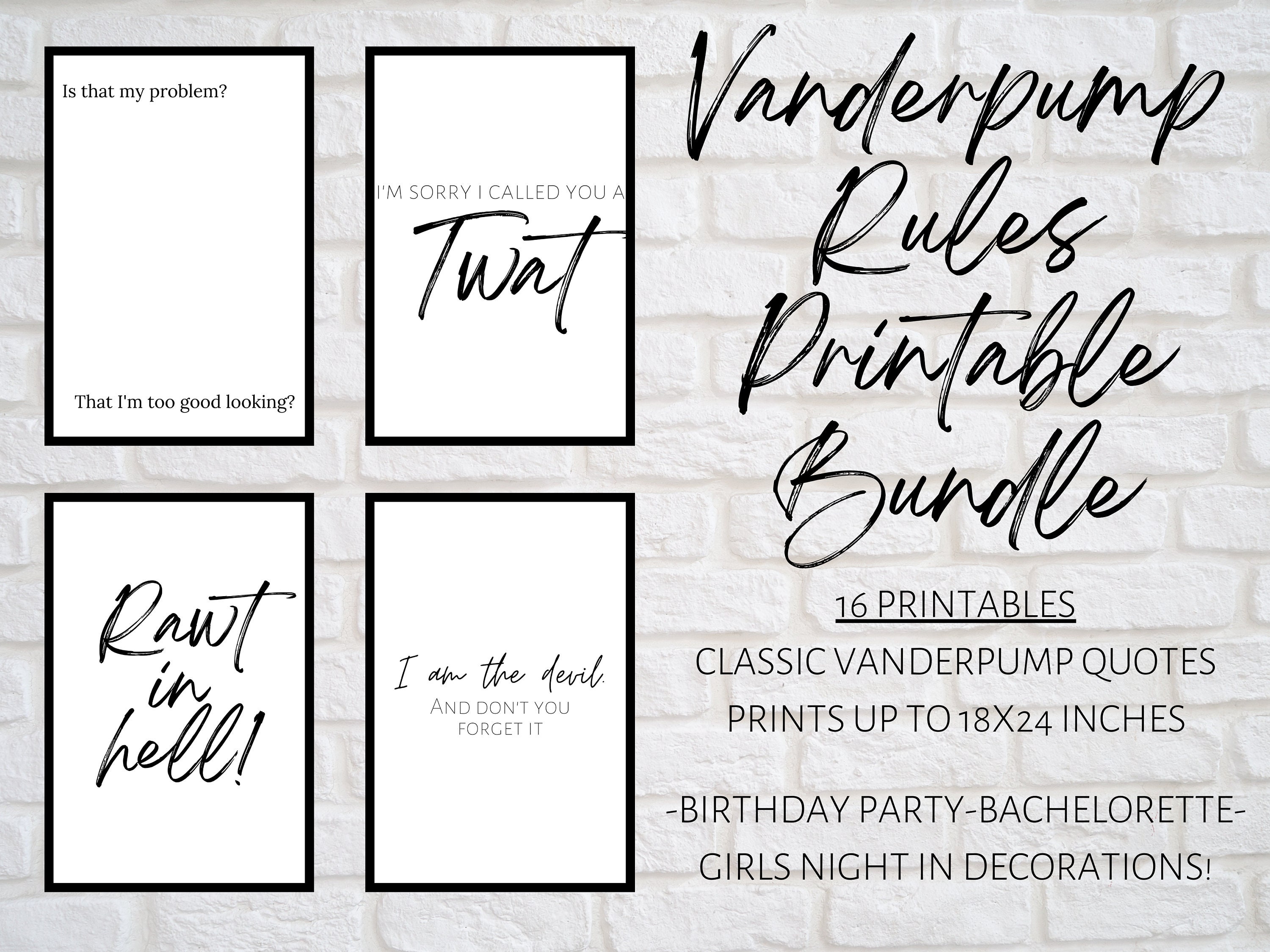 Vanderpump Rules Party Printables. Bravo Party Printables. Vanderpump ...