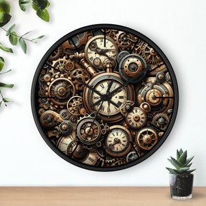 Steampunk Wall Clock Intricate Gears and Cogs Design, Vintage ...