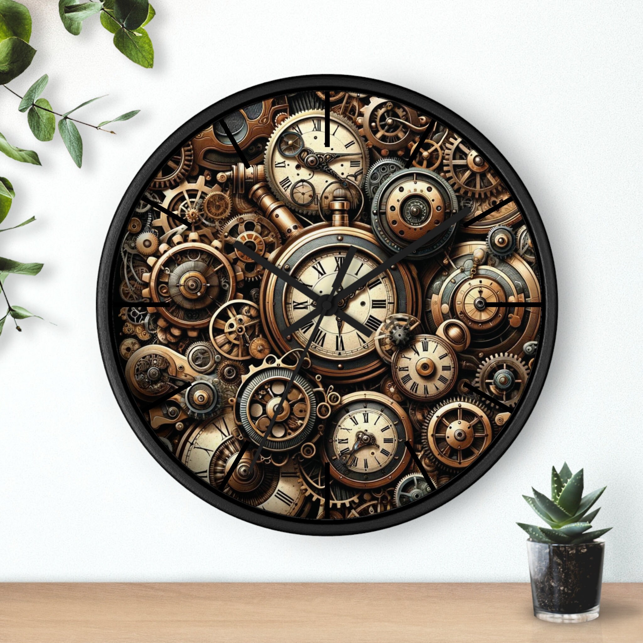 Steampunk Wall Clock Intricate Gears and Cogs Design, Vintage ...