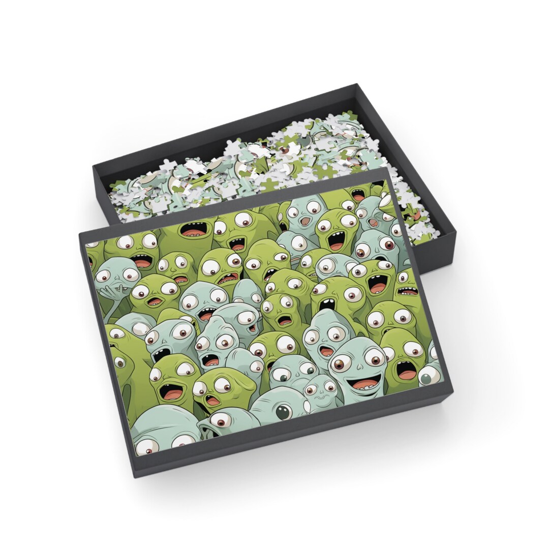 Funny Alien Faces Cartoon Jigsaw Puzzle Out-of-this-world - Etsy