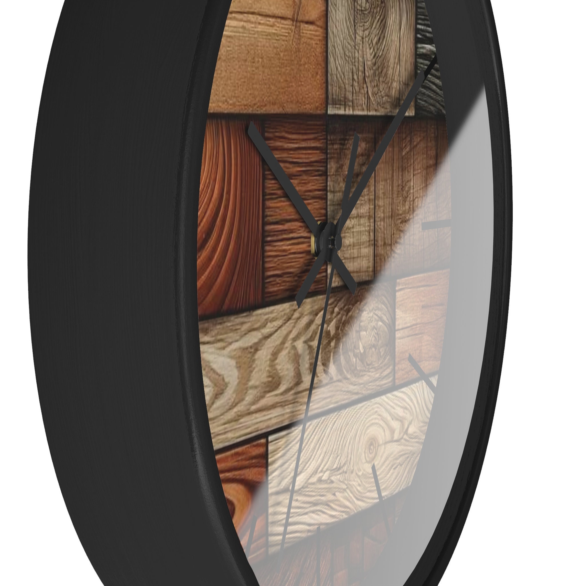 Rustic Wood Grain Wall Clock Natural Wood Textures, Farmhouse Decor ...