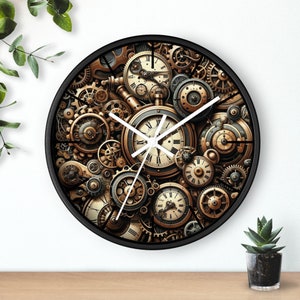 Steampunk Wall Clock Intricate Gears and Cogs Design, Vintage ...