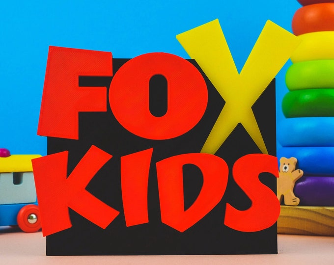 Fox Kids Logo 3D Printed Logo Pbs Kids 3D Printing Kids TV Toy Pretend ...