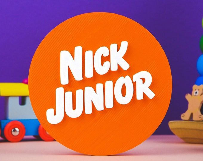 Nickelodeon 1988 Logo Nick Junior Jr 3D Printed Stand Door Sign Disney ...