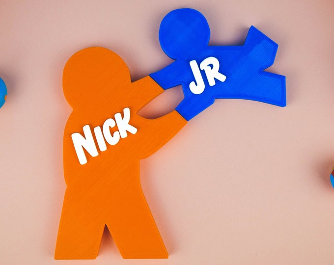 Nick JR Father & Son 3D Printed Logo Clasic Version Nickelodeon Junior ...