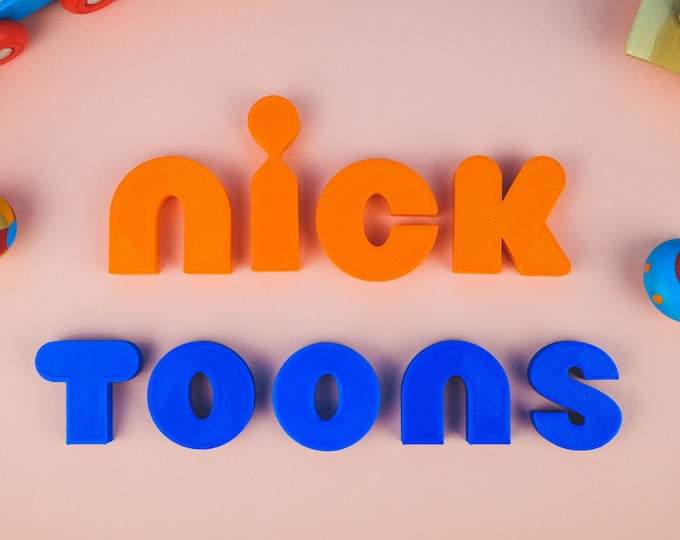 Nick Toons Letters 3D Printed Logo Pretend Play Kids Toy Nickelodeon ...