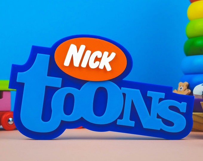Nicktoons 2005 Nickelodeon TV Logo Nick Junior Jr 3D Printed Stand Door ...