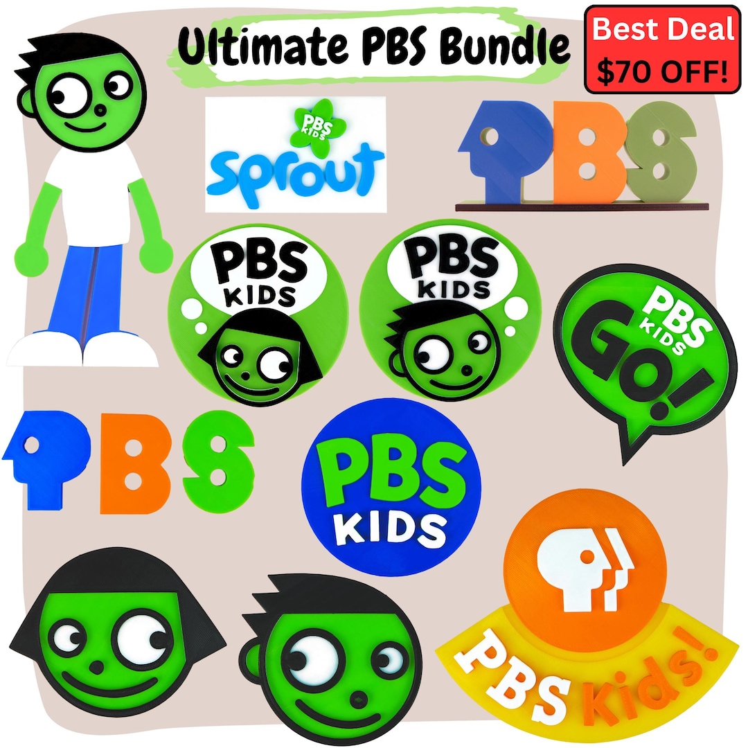 Ultimate PBS Kids Logo Bundle 3D Printed Collectible Sensory Toy Autism ...