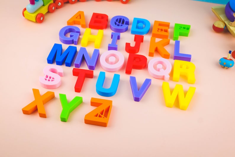 TVOKIDS Uppercase Alphabet 3D Printed Letters Logo 3D Printing - Etsy