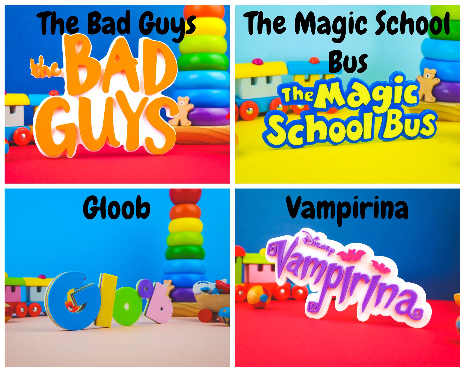 The Bad Guys Logo the Magic School Bus Gloob Vampirina 3D - Etsy