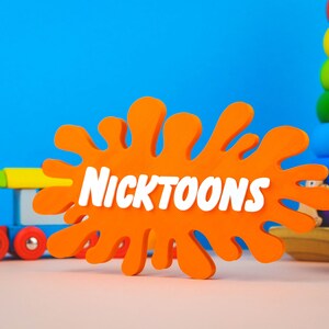 Nickelodeon Nicktoons TV Logo Nick Junior Jr 3D Printed Stand Door Sign ...