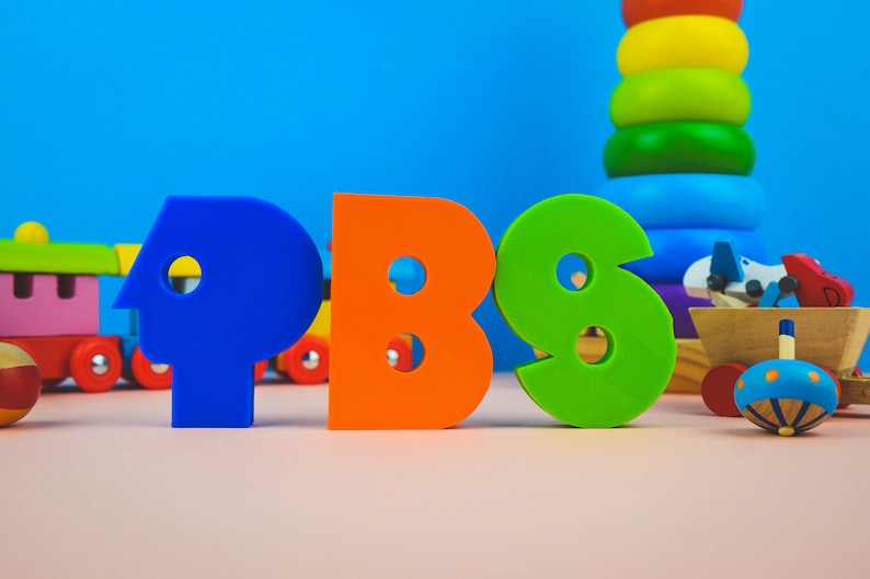 PBS Letters 3D Printed Logo Pbs Kids 3D Printing Kids TV Toy - Etsy