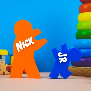 Nick JR Father & Son 3D Printed Logo Clasic Version Nickelodeon Junior ...