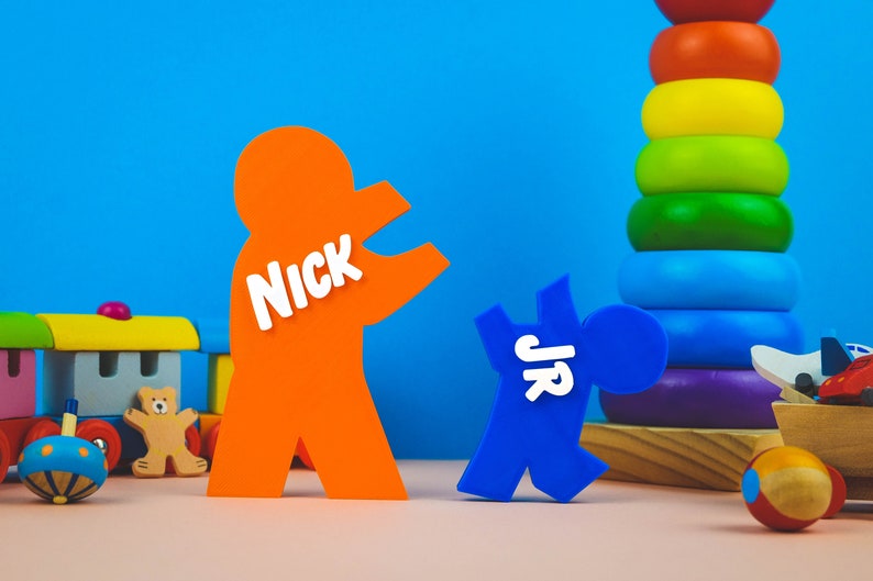 Nick JR Father & Son 3D Printed Logo Clasic Version Nickelodeon Junior ...