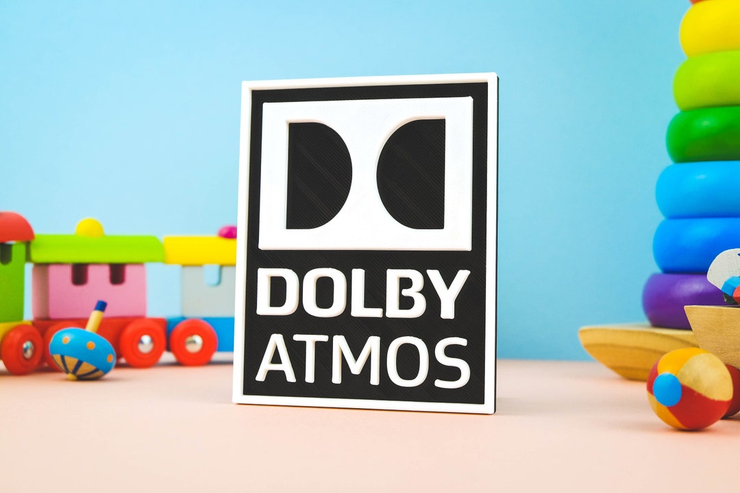 Dolby Atmos 3D Printed Logo Sign Home Cinema Theater Decor 3D Print Decoration 3D Printing Stand ...