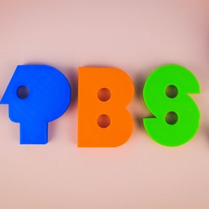 PBS Letters 3D Printed Logo Pbs Kids 3D Printing Kids TV Toy Pretend ...