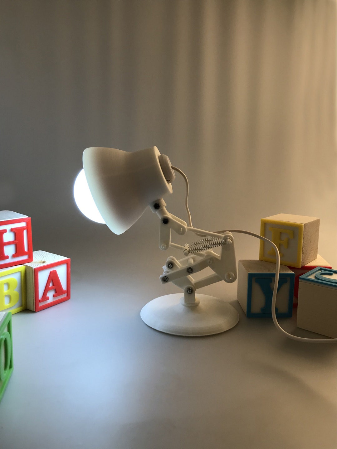 Pixar Lamp Night Desk Light Luxo Playable Movable 3D Printed Logo ...