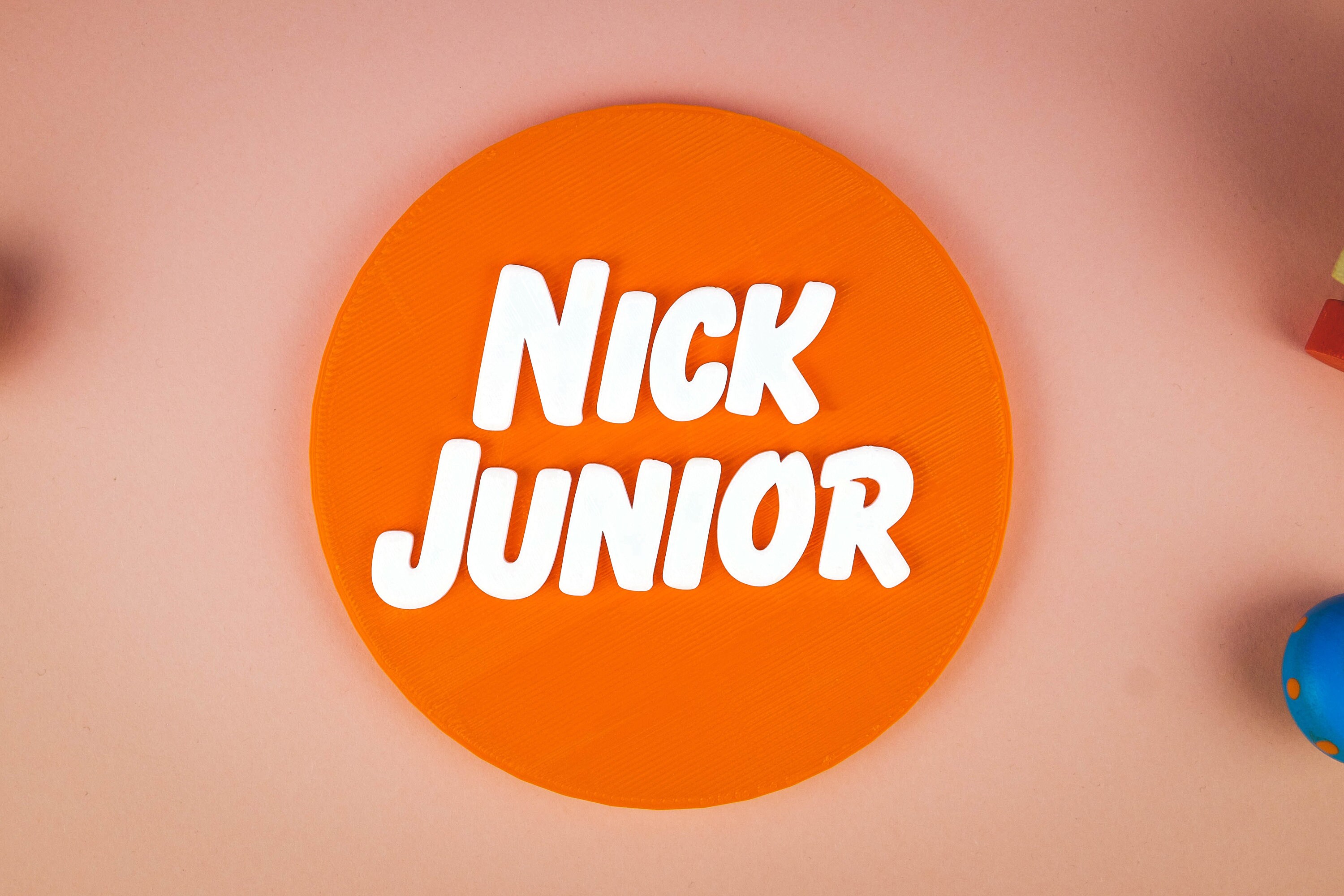 Nickelodeon 1988 Logo Nick Junior Jr 3D Printed Stand Door Sign Disney ...