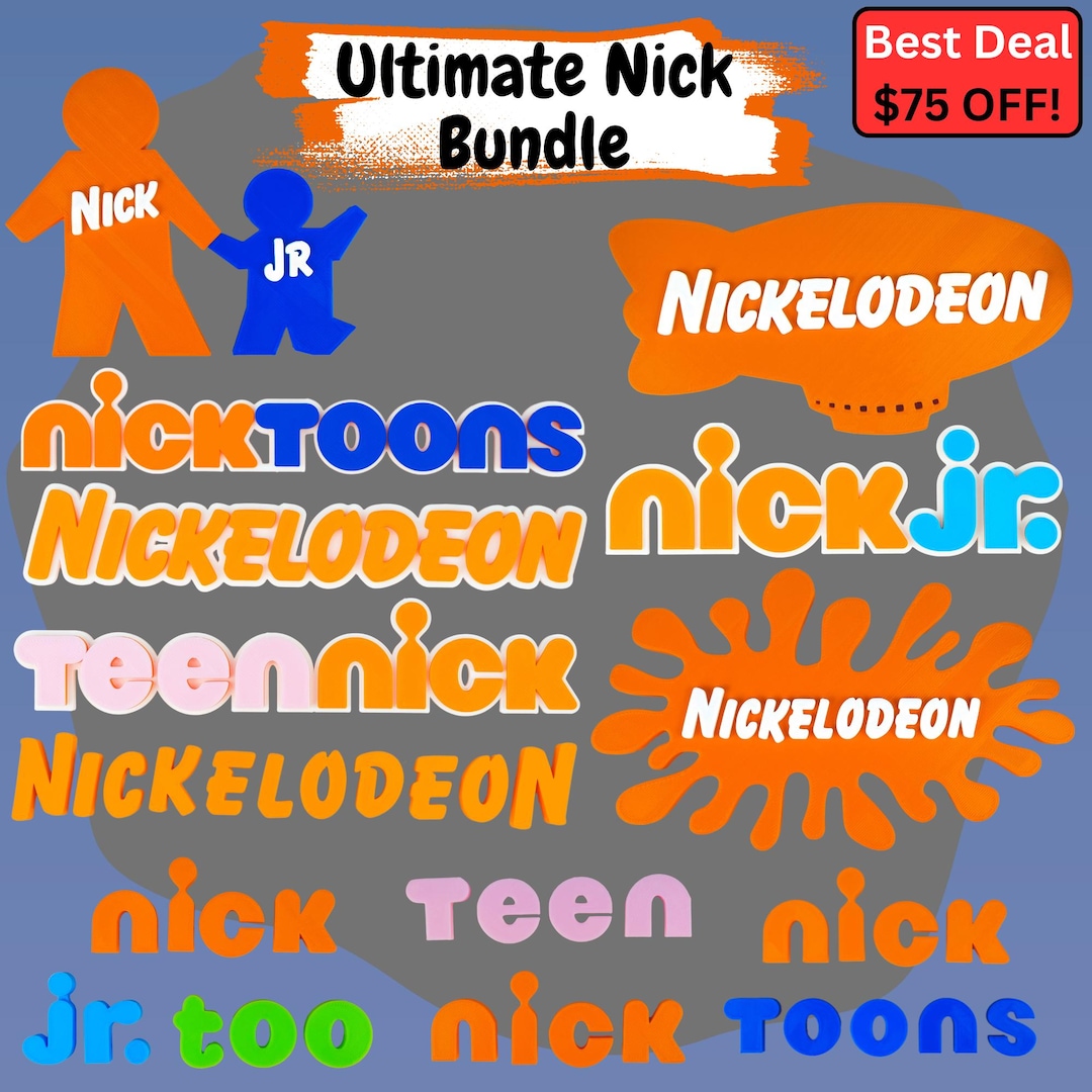 Ultimate Nickelodeon Kids Logo Bundle 3D Printed Collectible Sensory ...