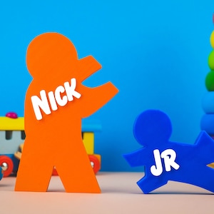 Nick JR Father & Son 3D Printed Logo Clasic Version Nickelodeon Junior ...