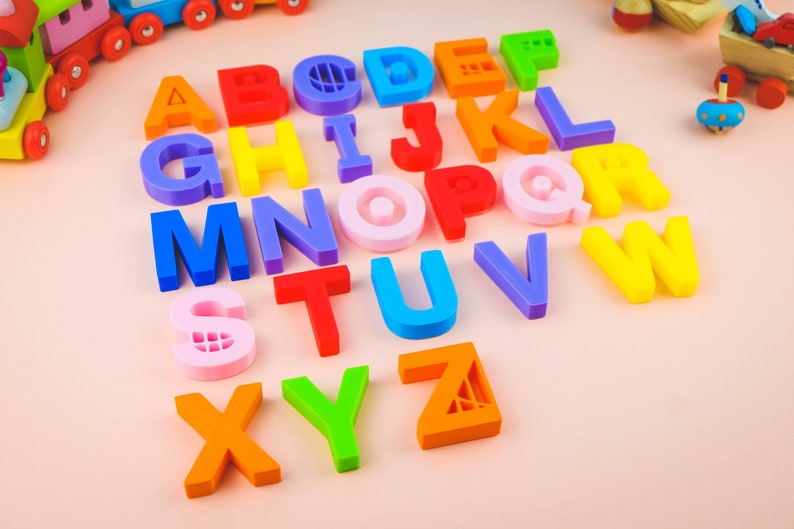 TVOKIDS Uppercase Alphabet 3D Printed Letters Logo 3D Printing - Etsy