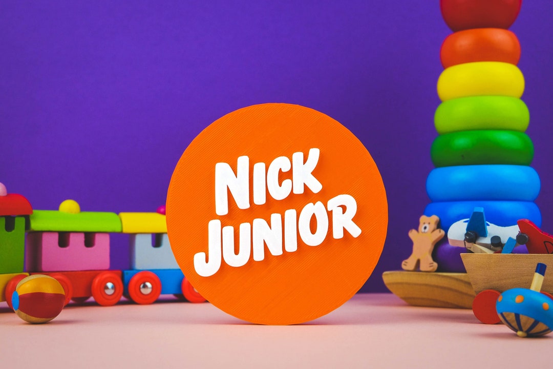 Nickelodeon 1988 Logo Nick Junior Jr 3D Printed Stand Door Sign Disney ...