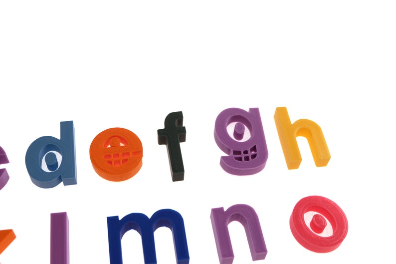 TVOKIDS Lowercase Alphabet 3D Printed Letters Logo 3D Printing Custom ...