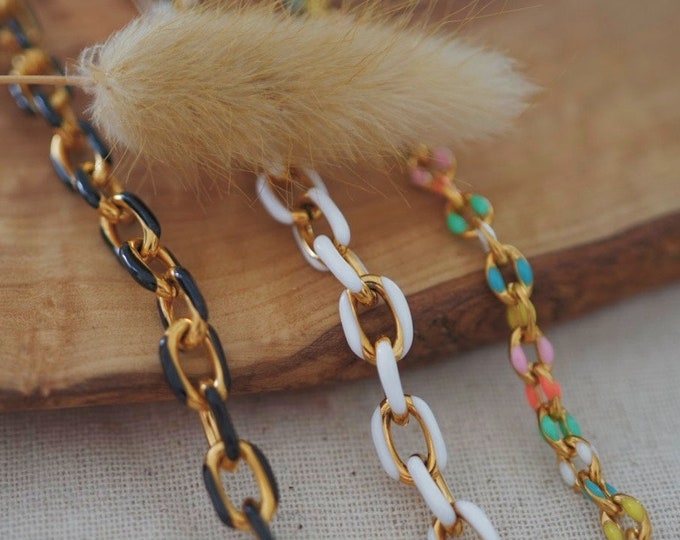 White Chunky Acrylic Chain Necklace, Retro Thick Chain Statement ...